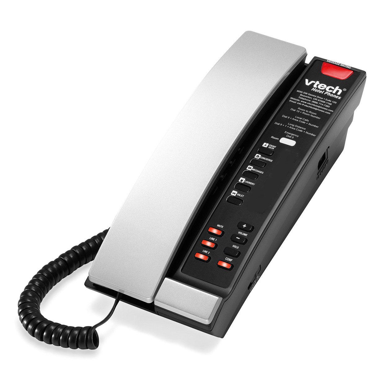 Vtech A2221 Black Silver 5 button - hoteltelephones.com